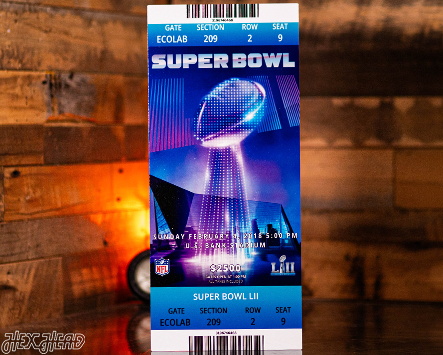 Philadelphia Eagles Super Bowl LII Ticket Stub Single Layer Metal Wall