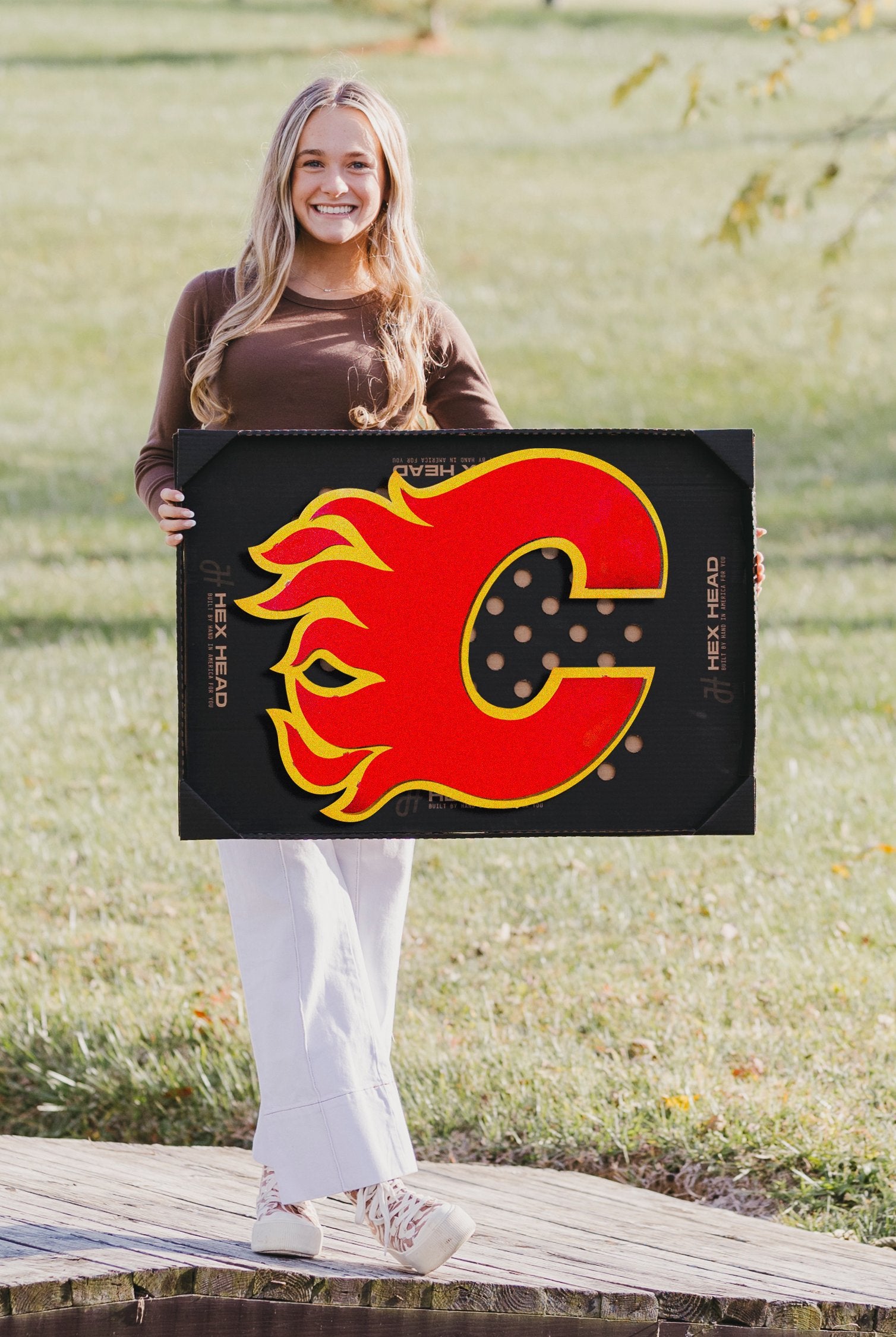Calgary Flames Custom Wall Art – Hex Head Art