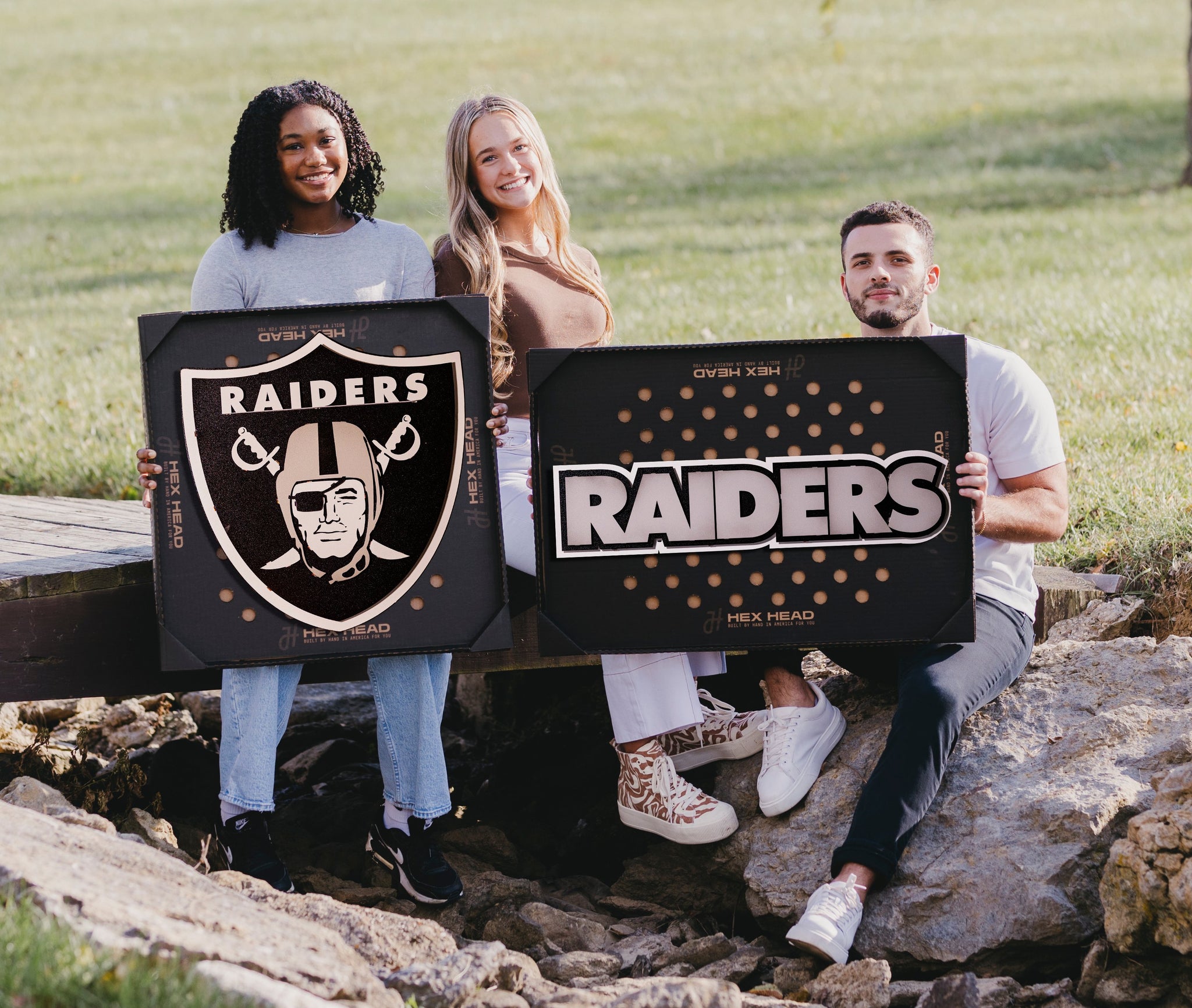 Las Vegas Raiders Metal Wall Art – Hex Head Art
