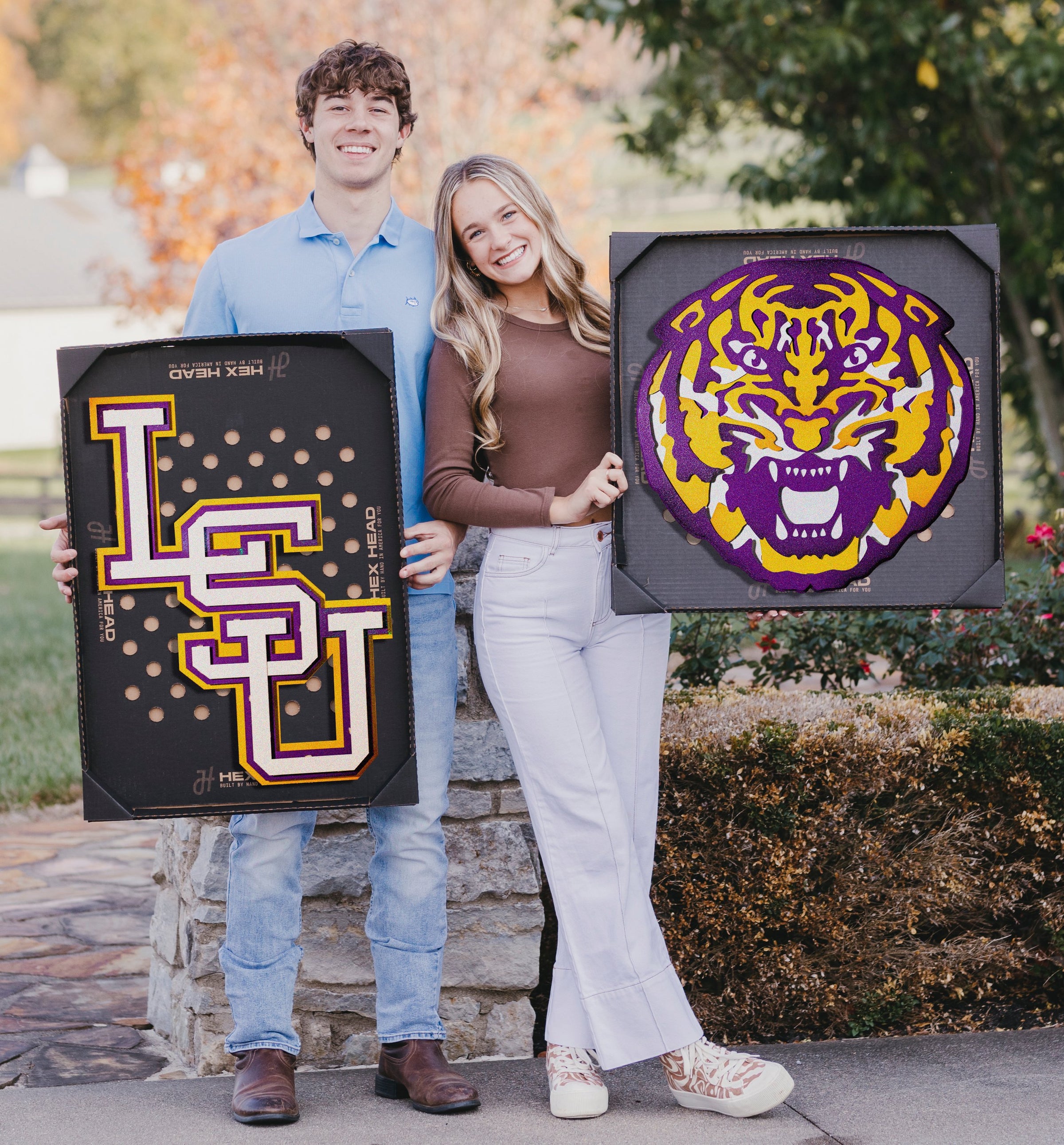 LSU Tigers Vintage Metal Wall Art – Hex Head Art