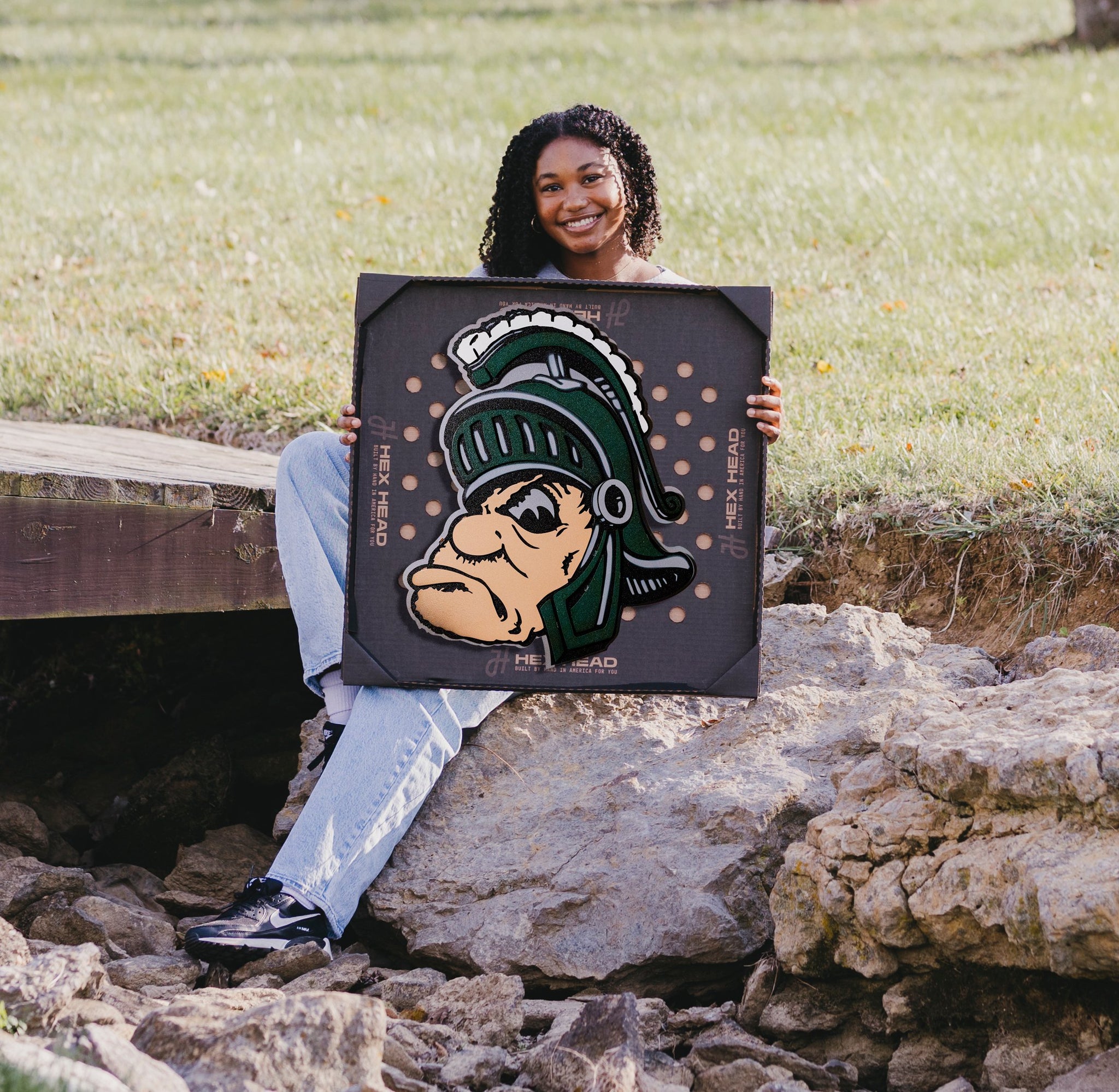 Michigan State Spartans Vintage Metal Wall Art – Hex Head Art