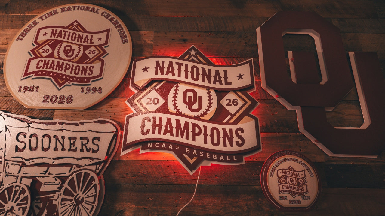 Oklahoma Sooners Vintage Metal Wall Art – Hex Head Art