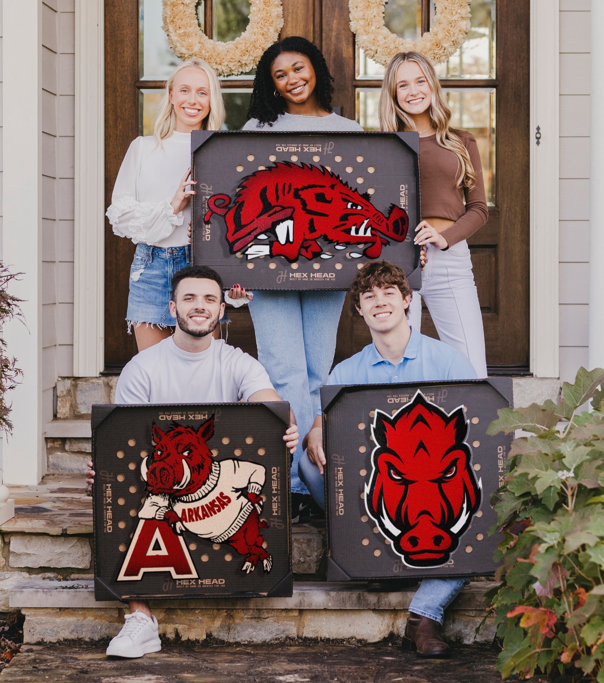 Arkansas Razorbacks Vintage Metal Wall Art - Hex Head Art