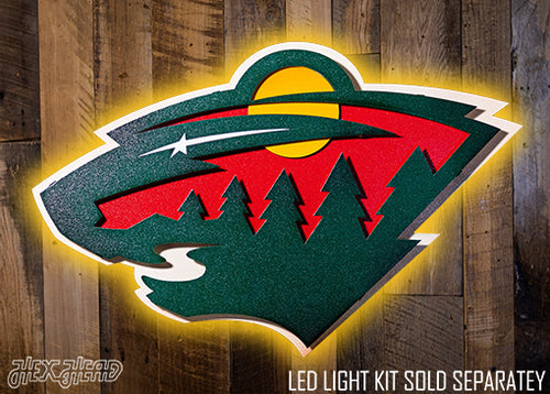 Minnesota Wild NHL 3D Vintage Metal Wall Art 25" x 16" – Hex Head Art