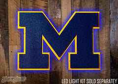 University of Michigan Block M Blue 21" x 15" – Hex Head Art