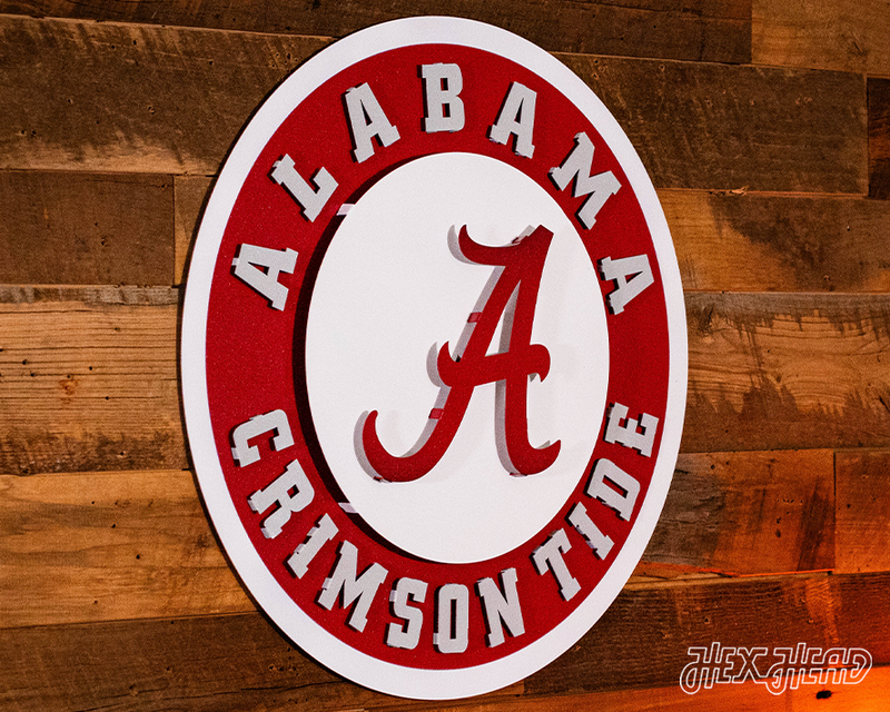 Alabama Crimson Tide 3D Vintage Metal Wall Art