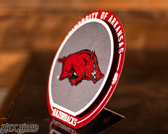 Arkansas Razorbacks Vintage Metal Wall Art - Hex Head Art