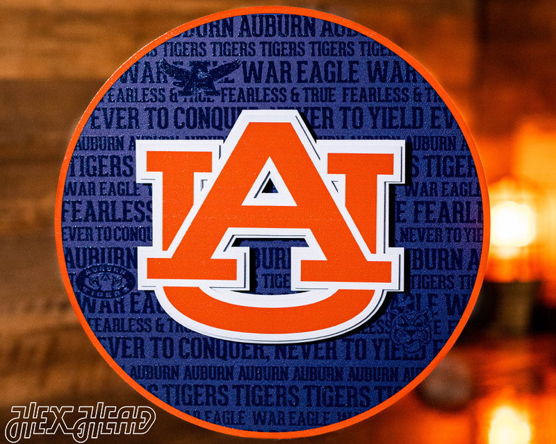 Auburn University Vintage Metal Wall Art– Hex Head Art