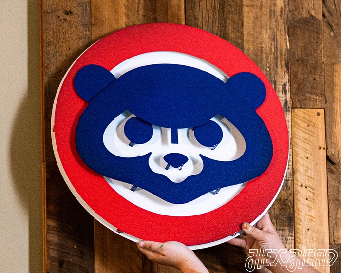 Chicago Cubs "1979 Angry Bear" Logo 3D Metal Artwork 22" – Hex Head Art