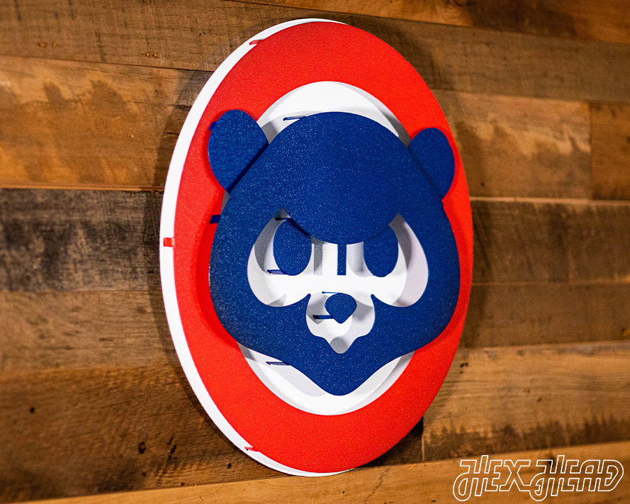 Chicago Cubs "1979 Angry Bear" Logo 3D Metal Artwork 22" – Hex Head Art