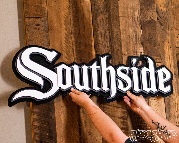 Chicago White Sox Southside Logo 3D Metal Artwork – Hex Head Art