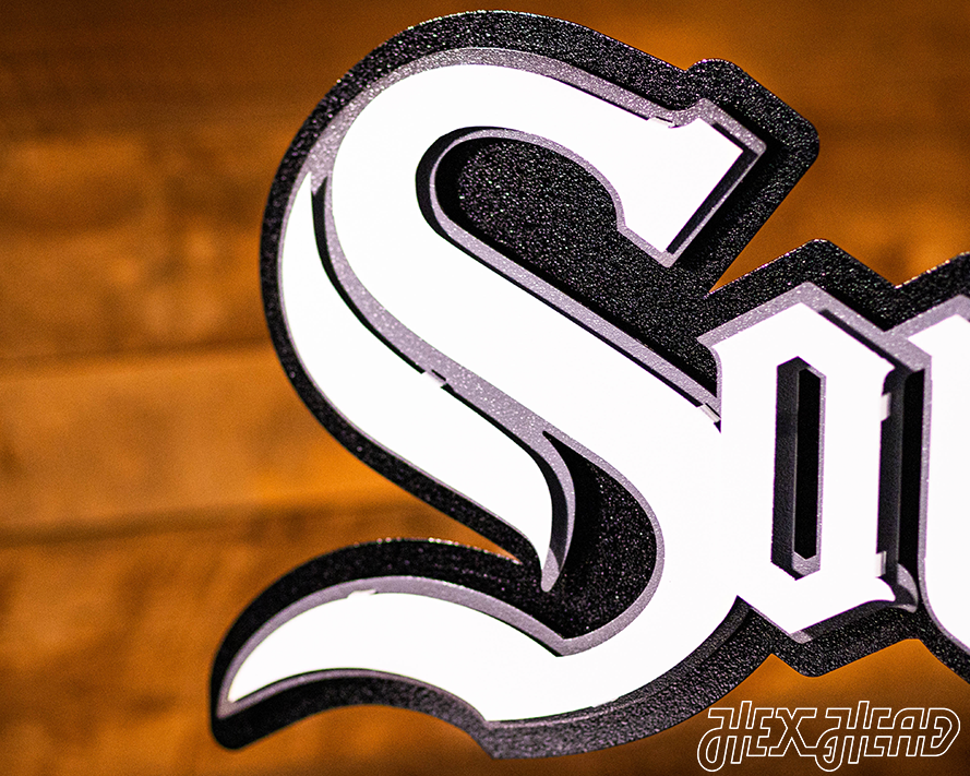 Chicago White Sox Southside Logo 3D Metal Artwork – Hex Head Art