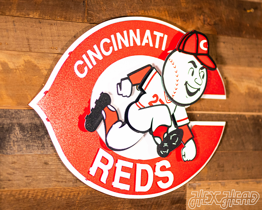 Cincinnati Reds 1974 3D Metal Artwork – Hex Head Art