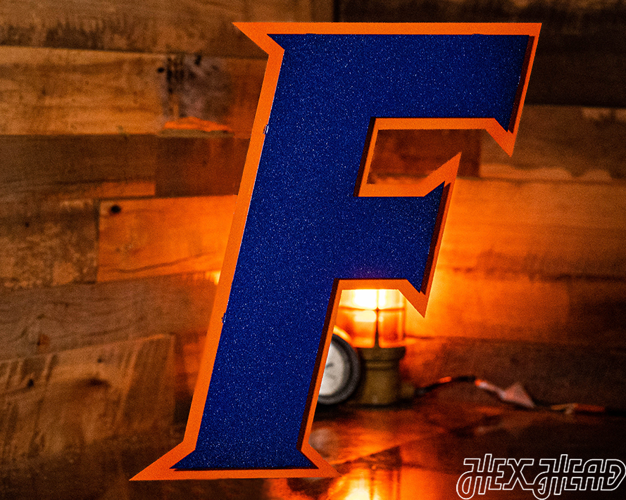 University of Florida Blue "F" 3D Metal Artwork – Hex Head Art