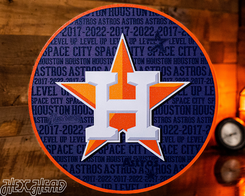 Houston Astros Metal Wall Art | Hex Head Art