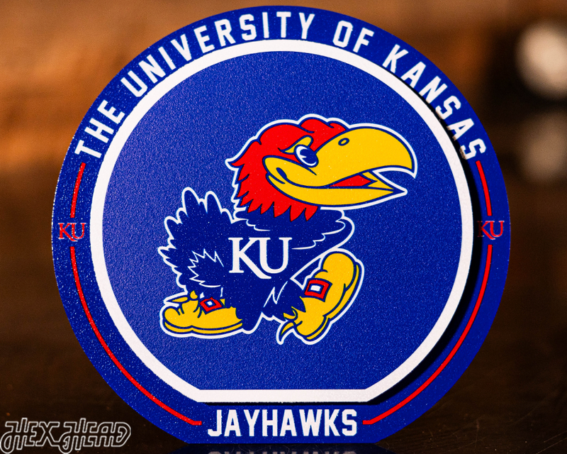 Kansas Jayhawks Vintage Metal Wall Art – Hex Head Art