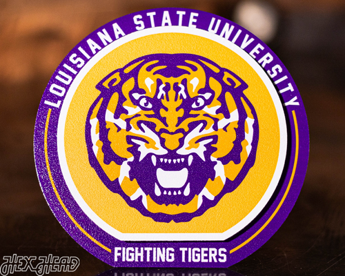 LSU Tigers Vintage Metal Wall Art – Hex Head Art