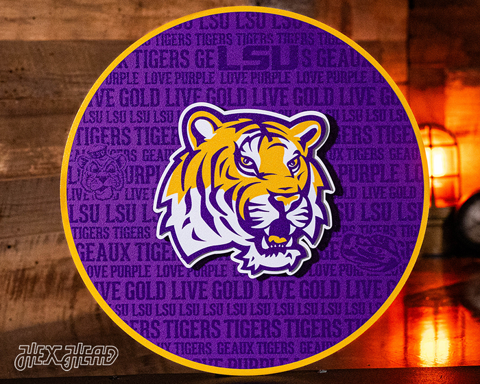LSU Tigers Vintage Metal Wall Art – Hex Head Art