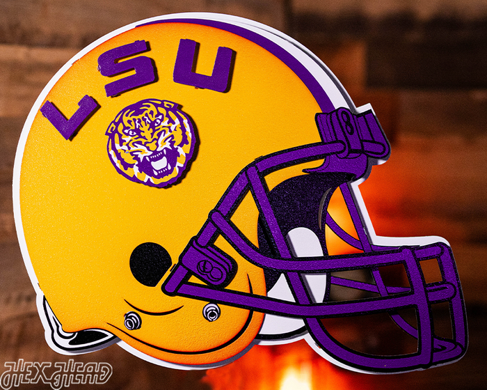 LSU Tigers Vintage Metal Wall Art – Hex Head Art