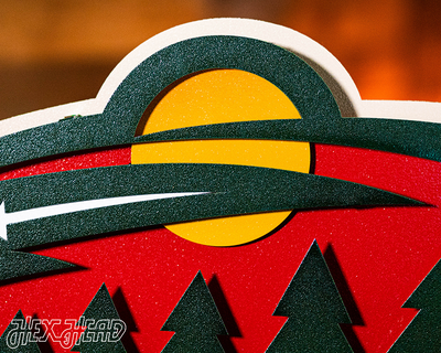 Minnesota Wild NHL 3D Vintage Metal Wall Art 25" x 16" – Hex Head Art
