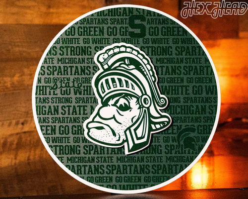 Michigan State Spartans Vintage Metal Wall Art – Hex Head Art