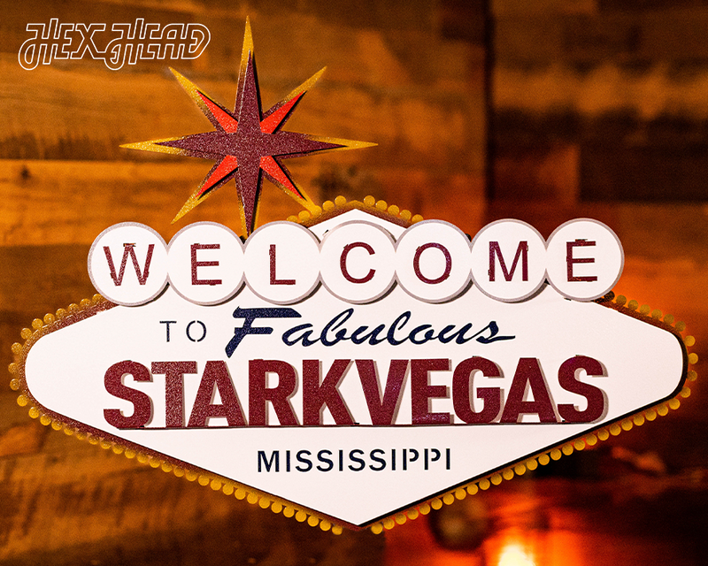Welcome to STARKVEGAS, Mississippi State 3D Vintage Art 28" x 21" – Hex ...