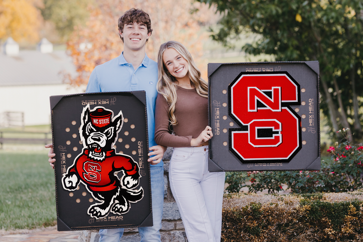 North Carolina State Wolfpack Vintage Metal Wall Art – Hex Head Art