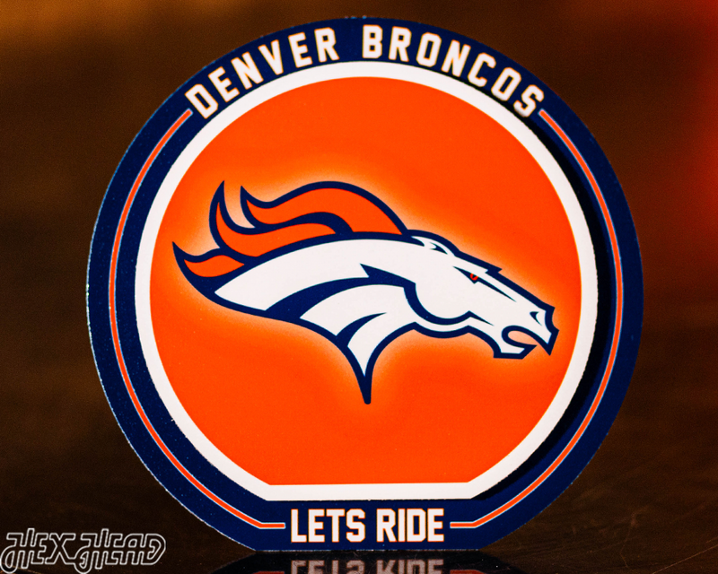 Denver Broncos Metal Wall Art – Hex Head Art