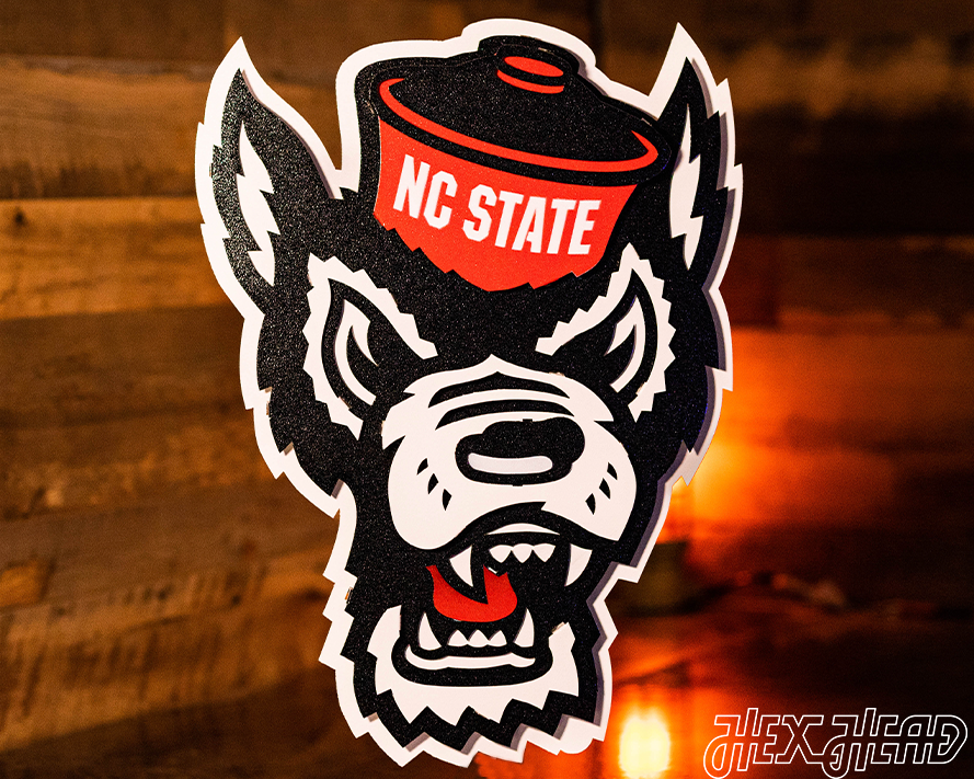 North Carolina State Wolfpack Mascot 3D Vintage Metal Wall Art - Hex ...