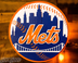 New York Mets Crest 3D Blue & Orange Vintage Metal Wall Art – Hex Head Art