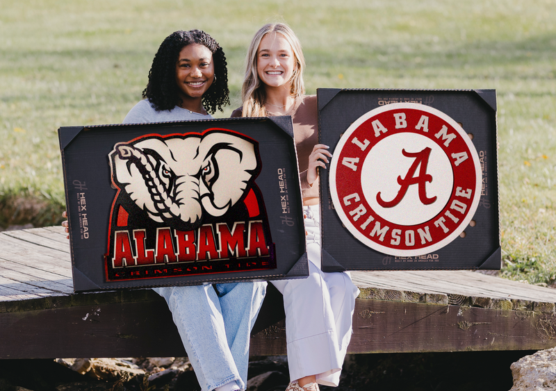 University of Alabama Vintage Metal Wall Art - Hex Head Art