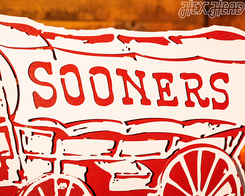 Oklahoma Sooner Schooner Vintage Metal Art – Hex Head Art