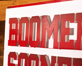 Oklahoma Sooners "Boomer Sooner" 3D Metal Wall Art – Hex Head Art