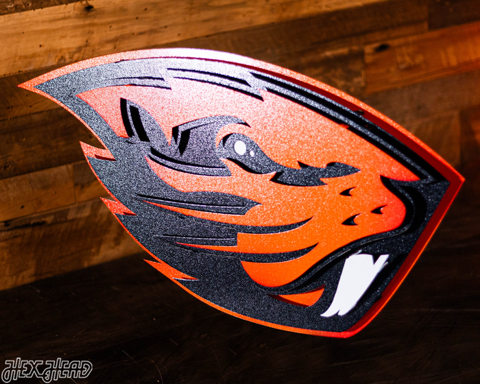 Oregon State University Beaver 3D Metal Artwork 28" x 15 1/2" – Hex ...