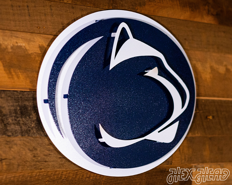 Penn State University Nittany Lions 3D Artwork 23" x 16" – Hex Head Art