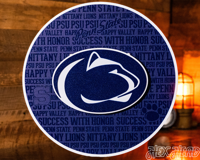Penn State Nittany Lions Vintage Metal Wall Art – Hex Head Art
