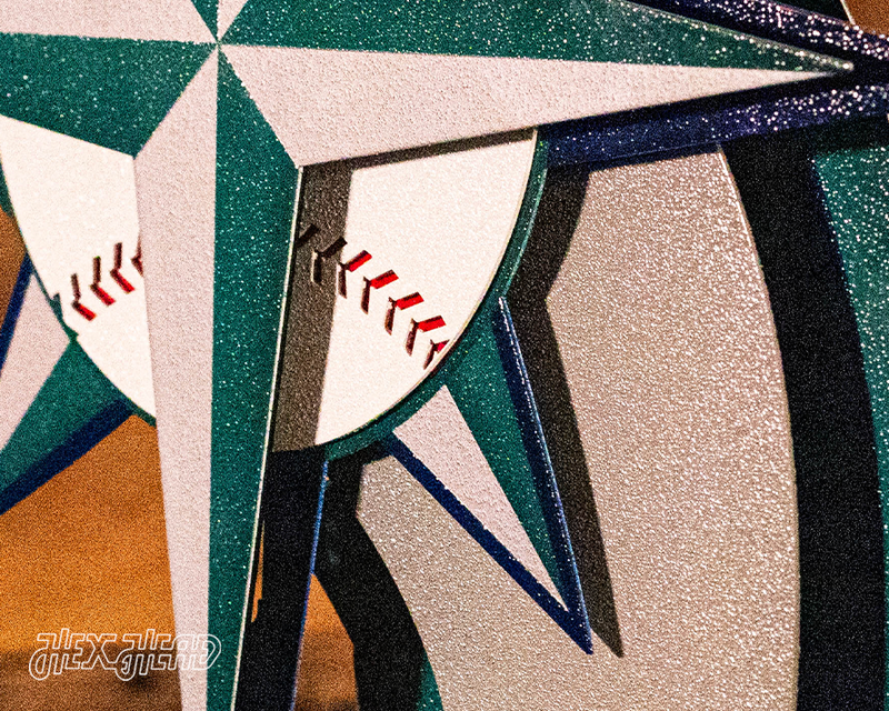 Seattle Mariners Retro "S" 3D Vintage Metal Wall Art - Hex Head Art