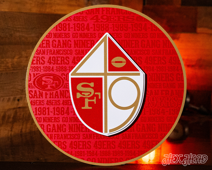 San Francisco 49ers Metal Wall Art – Hex Head Art