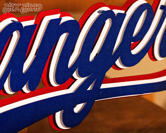 Texas Rangers 3 Layer "Rangers" Script 3D Metal Wall Art