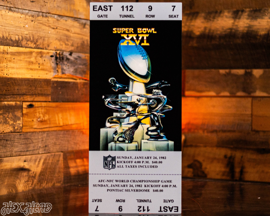 San Francisco 49ers Super Bowl XVI Ticket Stub Single Layer Metal Wall