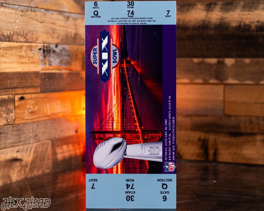 San Francisco 49ers Super Bowl XIX Ticket Stub Single Layer Metal Wall