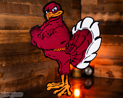 Virginia Tech "Hokie" 3D Vintage Metal Art 26" x 19" – Hex Head Art