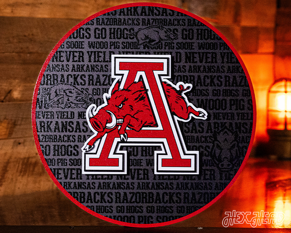 Arkansas Razorbacks Vintage Metal Wall Art - Hex Head Art