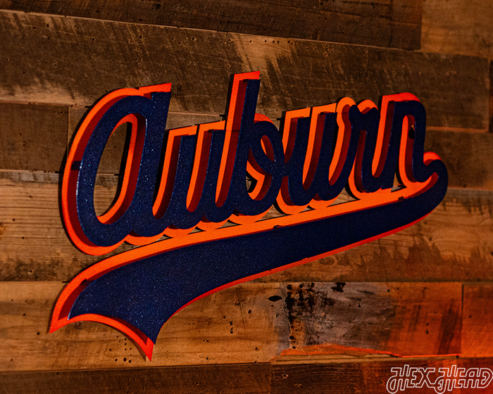 Auburn Tigers Cursive Script VAULT 3D Metal Wall Art 26" x 14" – Hex ...