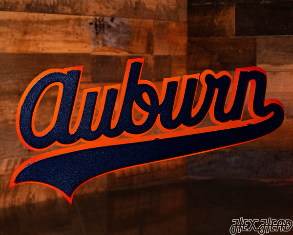 Auburn Tigers Cursive Script VAULT 3D Metal Wall Art 26" x 14" – Hex ...