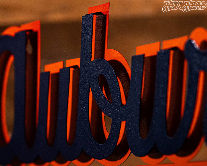 Auburn Tigers Cursive Script VAULT 3D Metal Wall Art 26" x 14" – Hex ...
