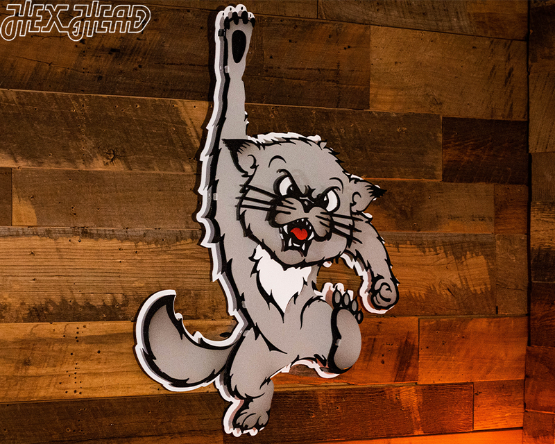 Cincinnati "VINTAGE BEARCAT" 3D Black Vintage Metal Wall Art - Hex Head Art