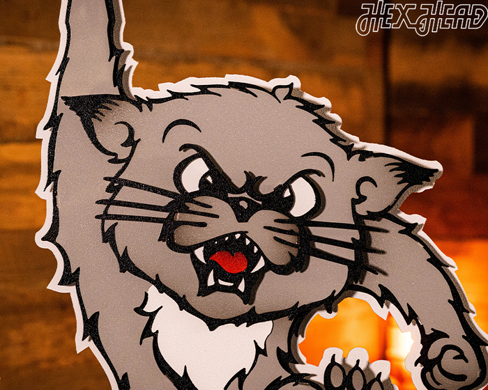 Cincinnati "VINTAGE BEARCAT" 3D Black Vintage Metal Wall Art - Hex Head Art