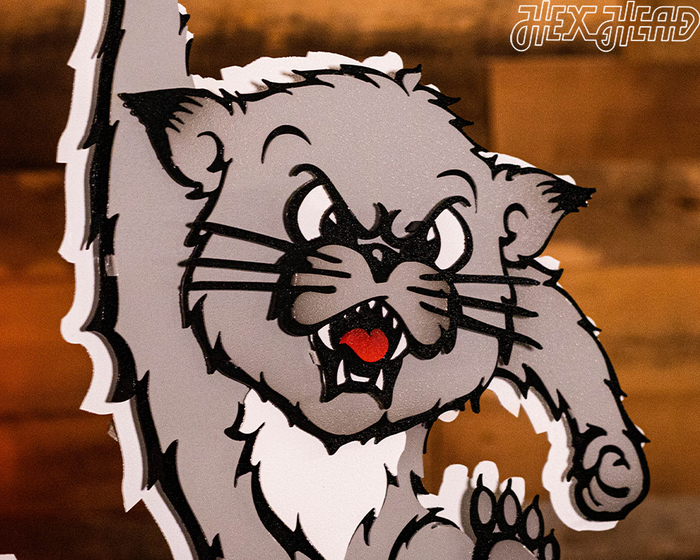 Cincinnati "VINTAGE BEARCAT" 3D Black Vintage Metal Wall Art - Hex Head Art