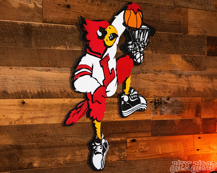 Louisville Cardinals "Dunking Cardinal Bird" 3D VAULT Metal Artwork 30 ...